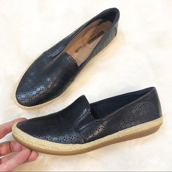 Clarks | Shoes | Clarks Danelly Molly Navy Perforated Leather Flats ...